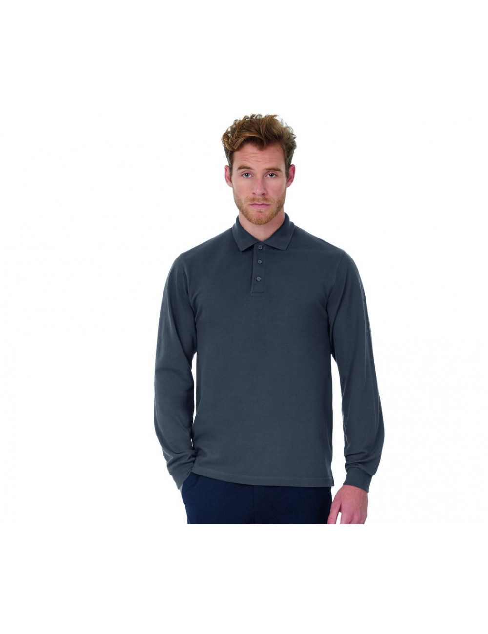 B&C BC445 - Polo Manches Longues Homme 100% Coton